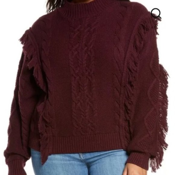 Leith | Sweaters | Leith Cable Knit Fringe Sweater Sz 2x New | Poshmark